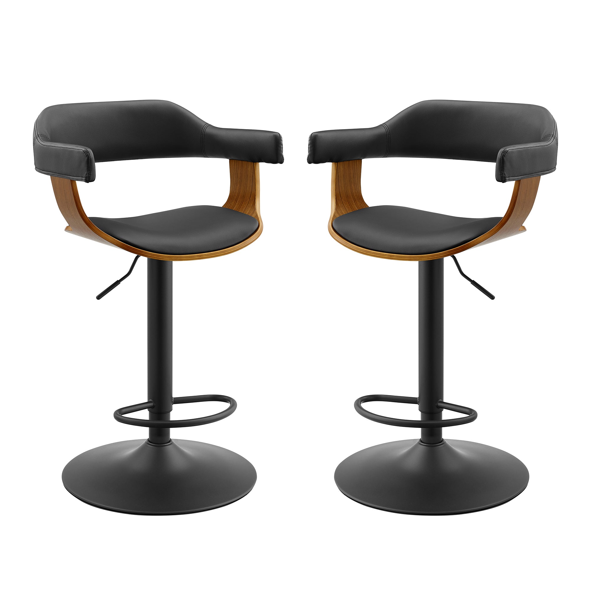 Art Leon Bentwood Swivel Open Backrest Bar Stool