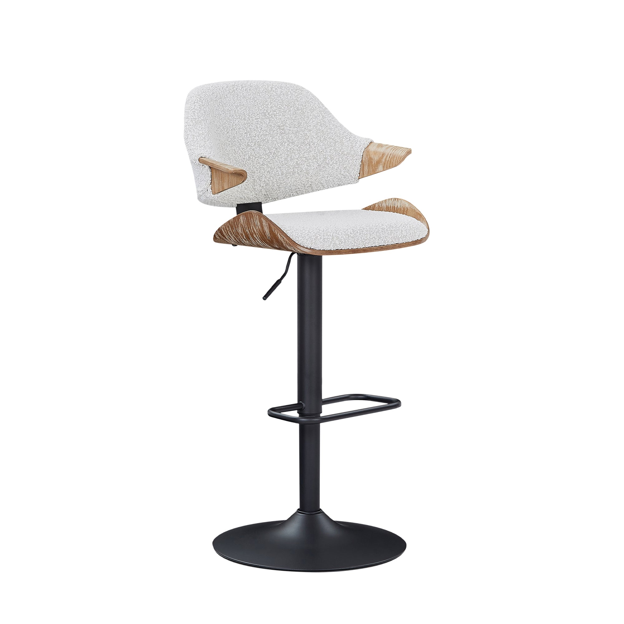 Art Leon Swivel Bentwood Bar Stool, Mid Century Modern Faux Leather Up