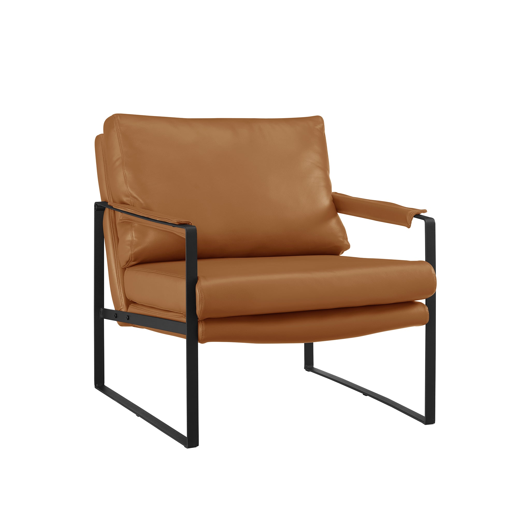 [New]Art Leon Lounge Chair, Black Metal Frame